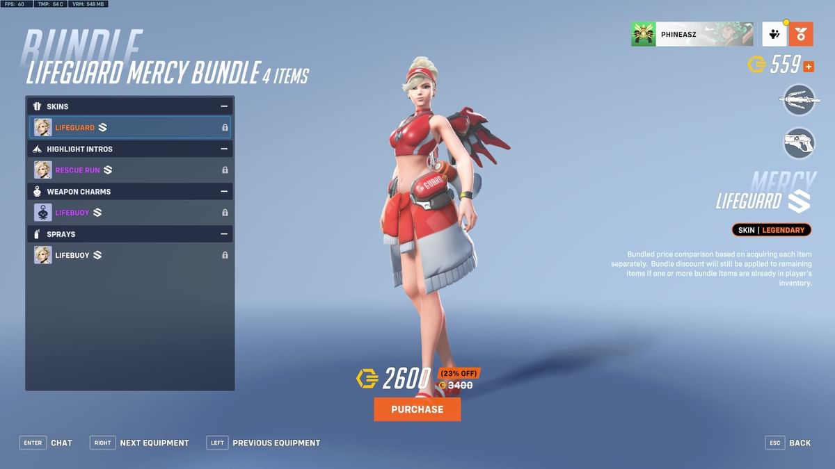 Overwatch 2 Item Shop rotation (July 11): Lifeguard Mercy, Poolside bundle, and more