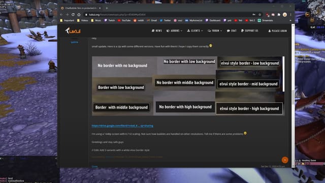 How to change the World of Warcraft text bubble size?
