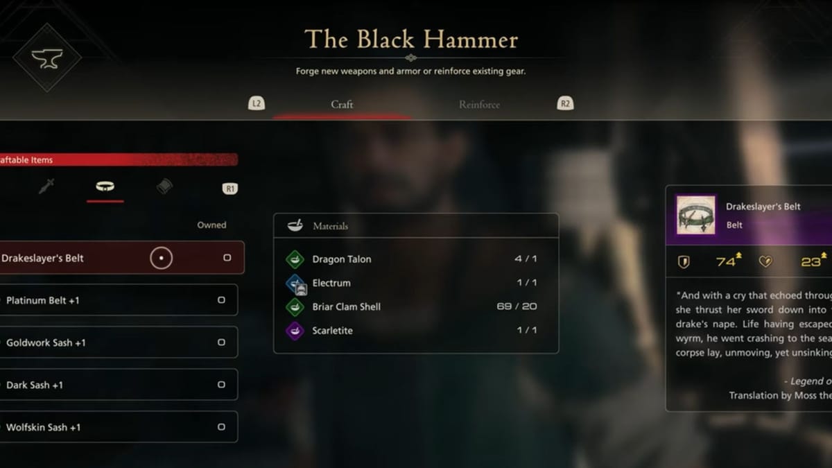 How to craft the Drakeslayer’s armor set in Final Fantasy 16