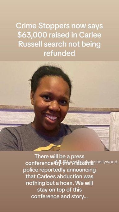 Carlee Russell: Carlee Russell fundraiser update: $63,000 will not be ...