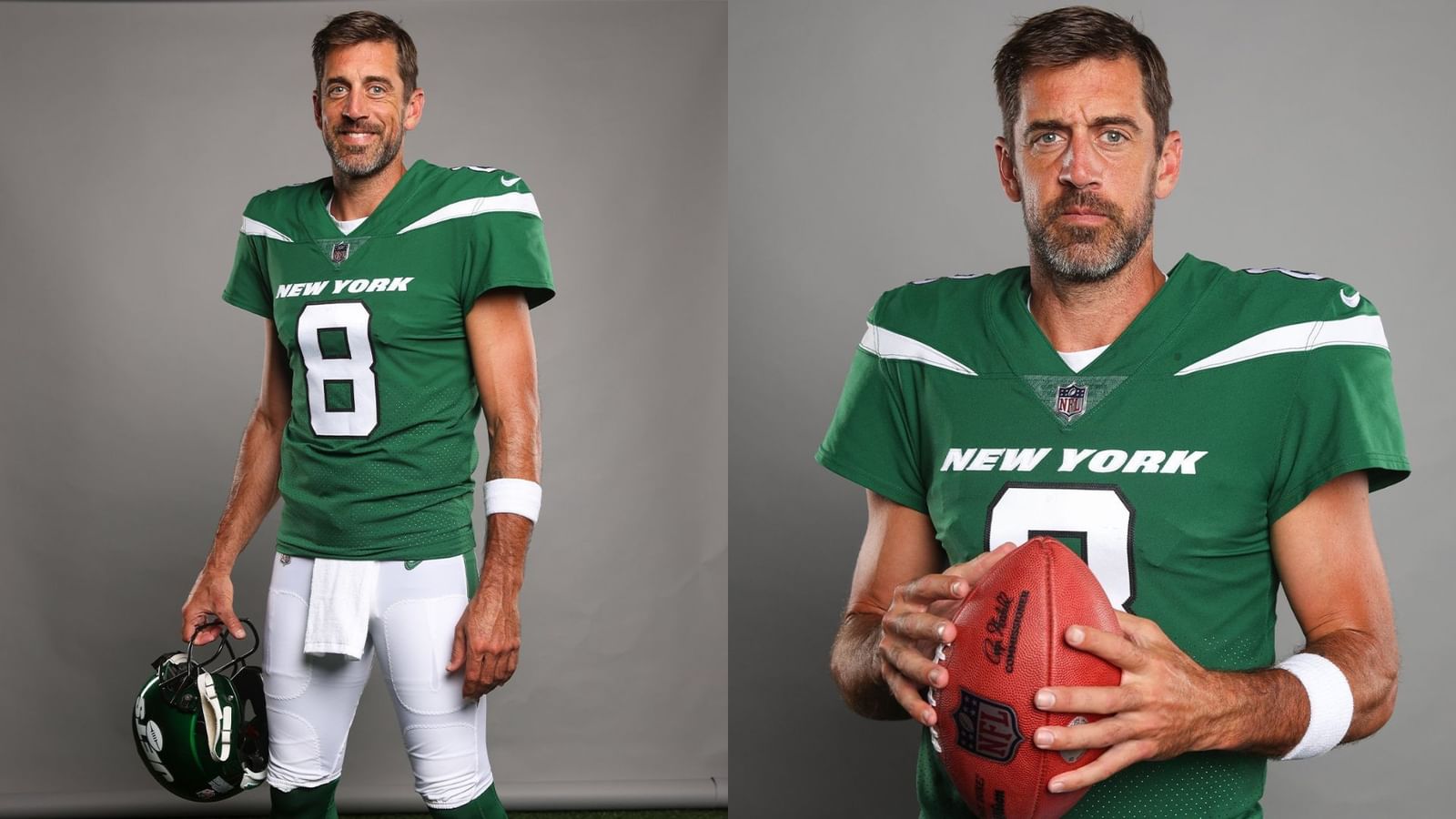 Aaron Rodgers gets labelled a ‘drug addict’ by fans as supremely underwhelming Jets uniform ...