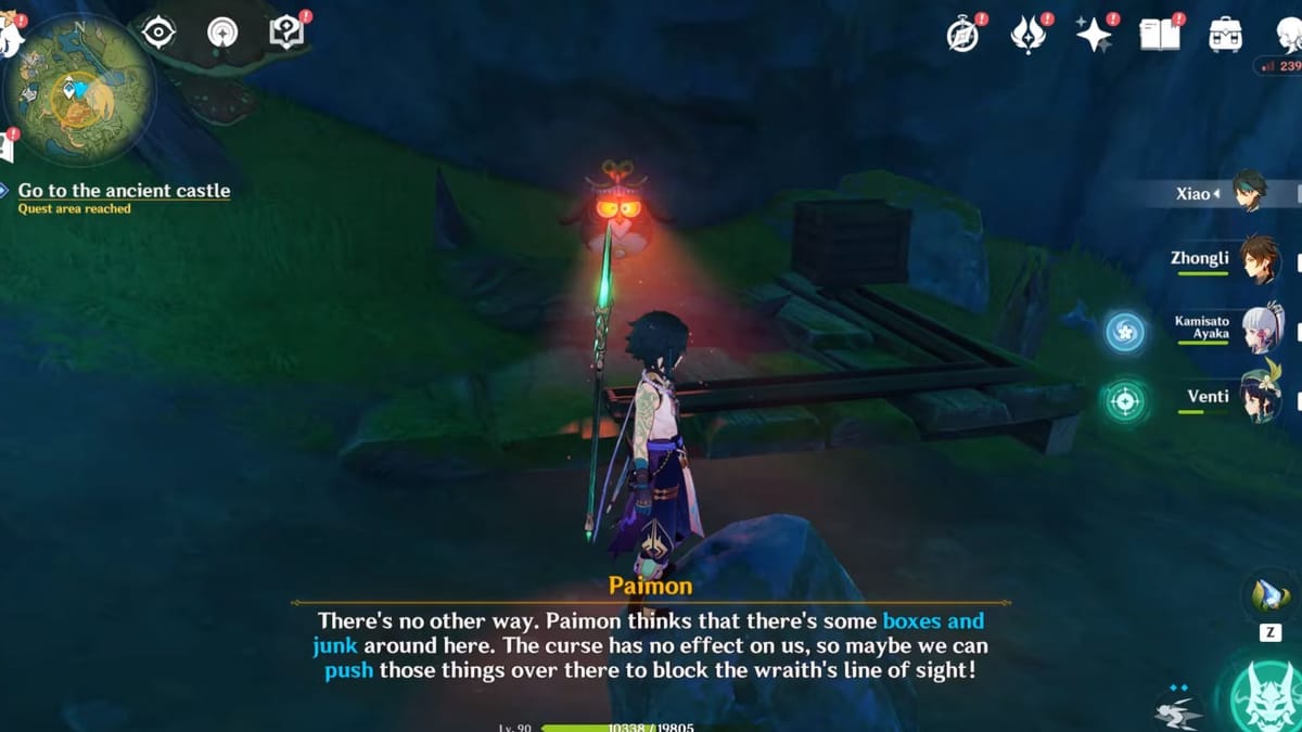 Go to the ancient castle: Genshin Impact Petrifying Gaze quest guide