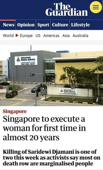 death penalty: "Barbaric stance": Singapore's death penalty for drug ...