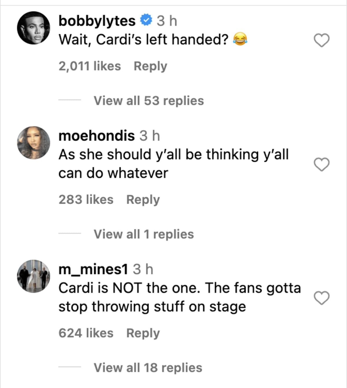 Is Cardi B left handed? Rapper throws microphone at fan in viral video ...