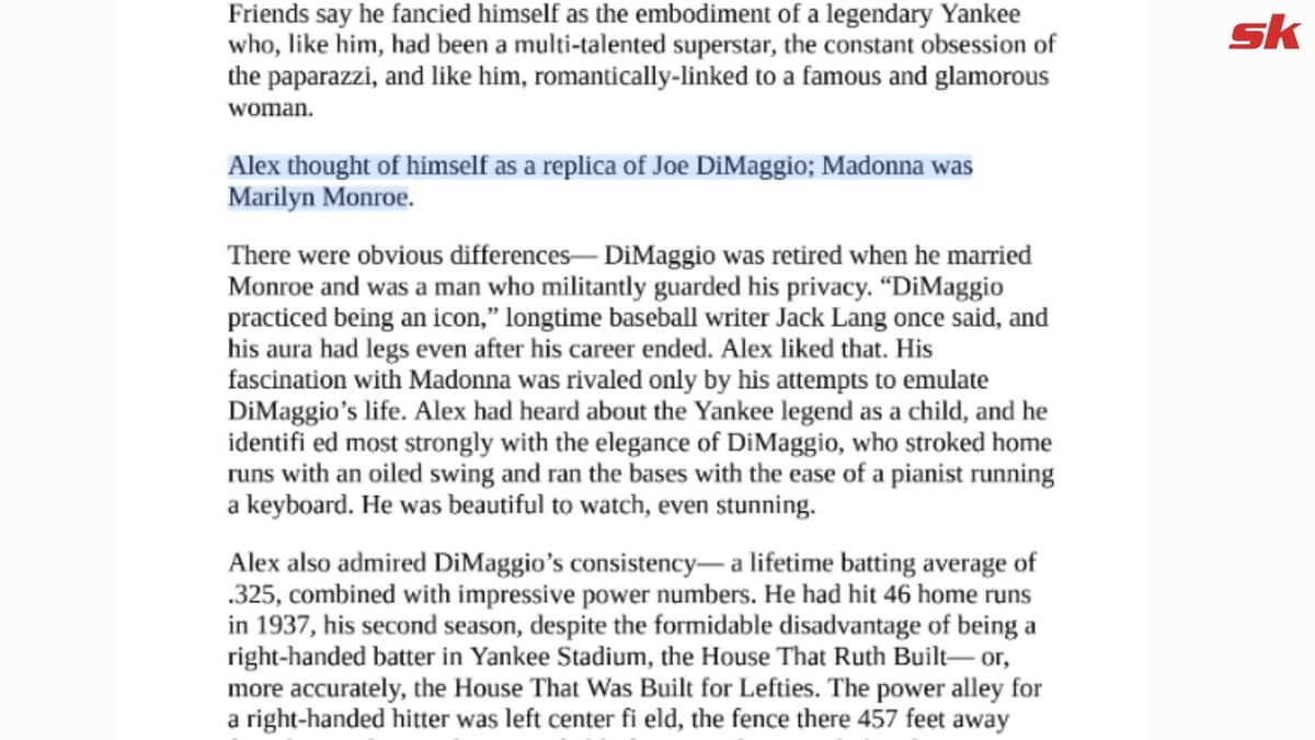 When Alex Rodriguez saw himself as reincarnation of legendary Joe DiMaggio
