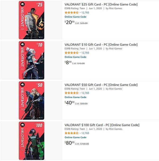 Amazon Prime Day deals: Valorant gift cards on sale for 20% off