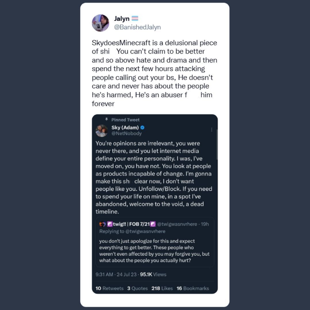 "SkydoesMinecraft is a delusional piece of sh*t": Twitter divided after ...