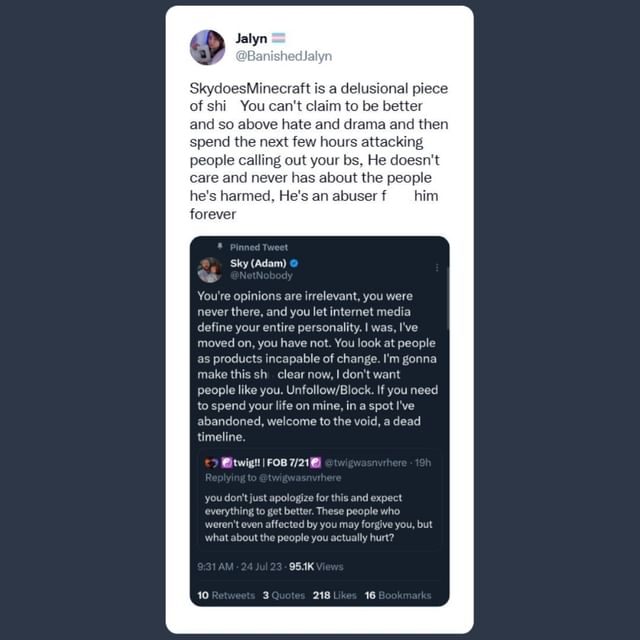 "SkydoesMinecraft is a delusional piece of sh*t": Twitter divided after controversial YouTuber ...