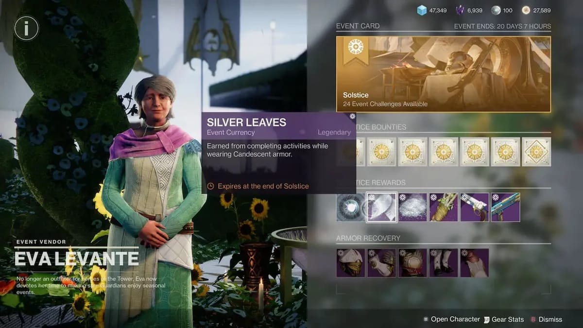 Destiny 2 Solstice materials guide: Silver Leaf, Silver Ash, and Kindlings