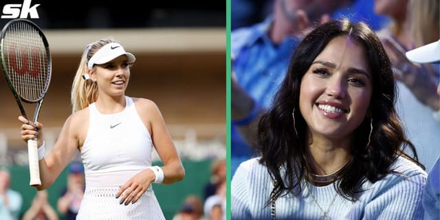"Awesome watching you play!" - Jessica Alba attends Katie Boulter's ...
