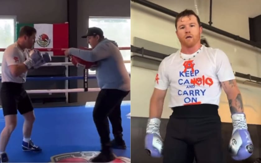 Canelo Alvarez back in the gym after celebrity golf tournament, sends ...