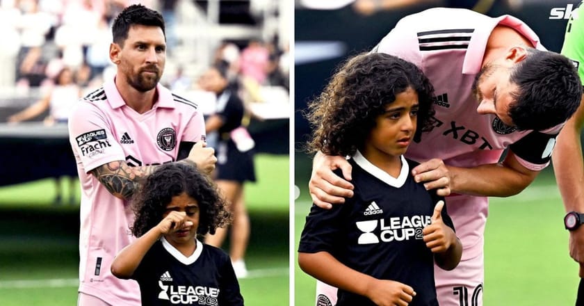 Lionel Messi consoles DJ Khaled's crying son ahead of full Inter Miami ...