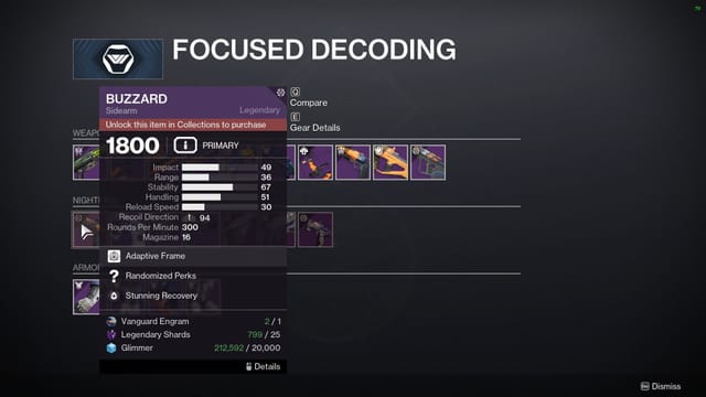 Destiny 2 Buzzard Sidearm god rolls, how to get, and more