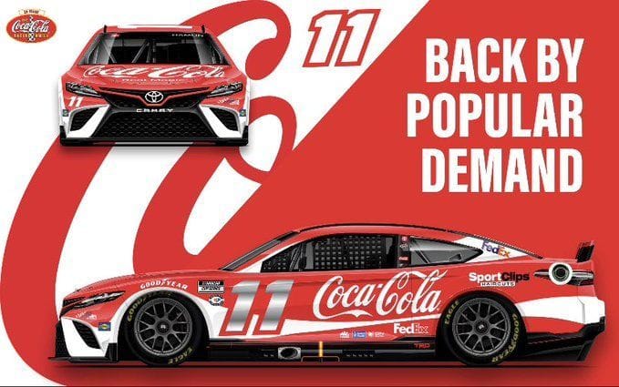 Watch: Denny Hamlin’s new Coca-Cola’s paint scheme for Atlanta race