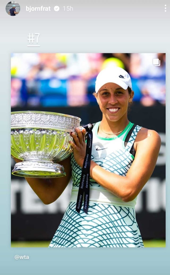 Madison Keys celebrates Eastbourne win with fiance Bjorn Fratangelo at ...