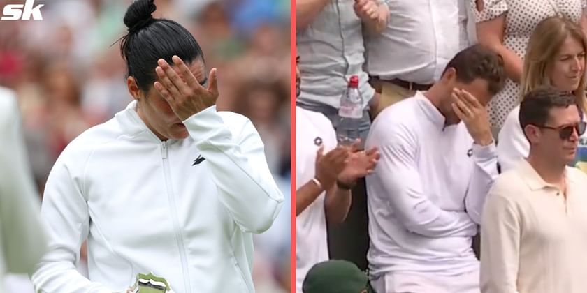 Ons Jabeur and her husband Karim Kamoun in tears following Tunisian's Wimbledon final loss ...