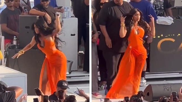 Is Cardi B left handed? Rapper throws microphone at fan in viral video ...