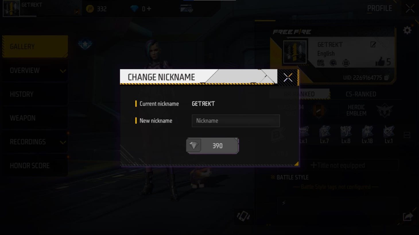 Best Free Fire nicknames to use in July 2023