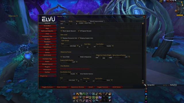 How to change the World of Warcraft text bubble size?