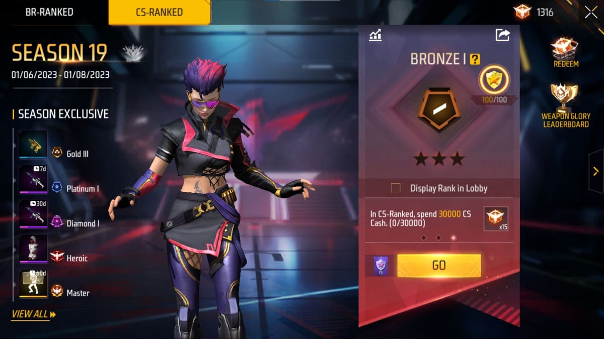 Free Fire MAX Clash Squad Ranked Season 20 start date, rank reset, end ...