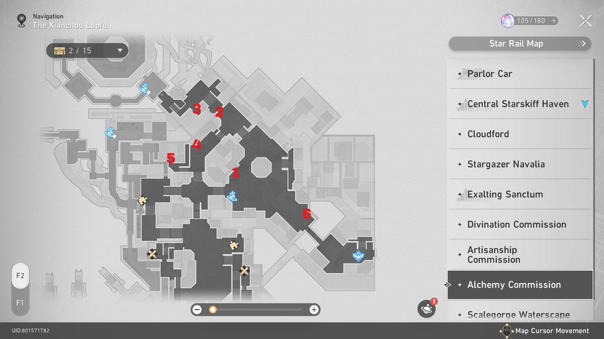 Honkai Star Rail Alchemy Commission Treasure Chest locations in First ...