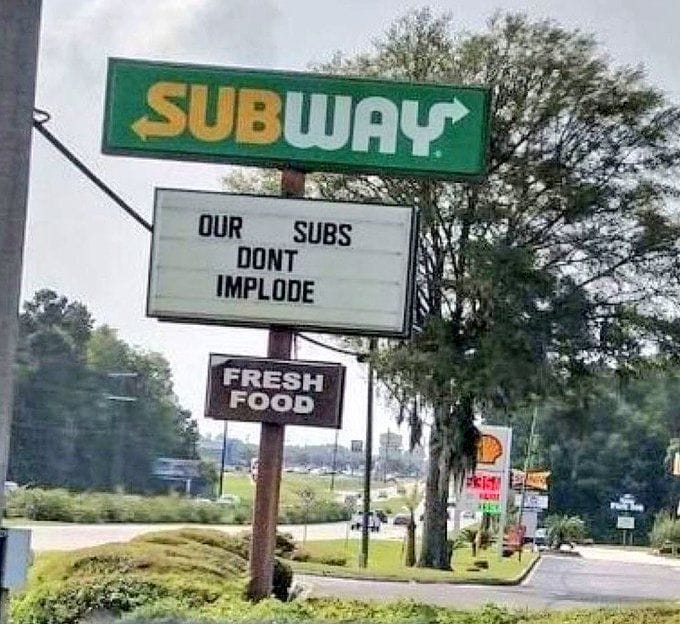 "In poor taste": Georgia Subway's Titan submarine billboard sign ...
