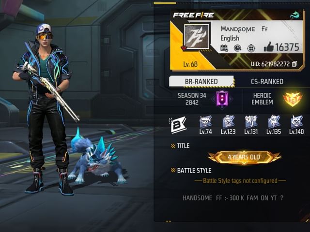 Handsome FF's Free Fire ID, stats, rank, guild, and more