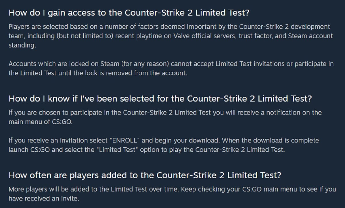 How to check for CS2 beta access?