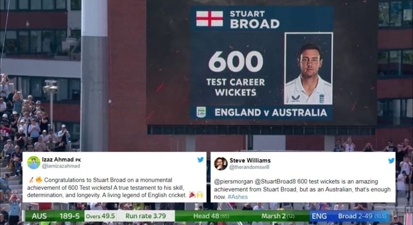 "Living legend" - Fans erupt as Stuart Broad completes 600 wickets in ...