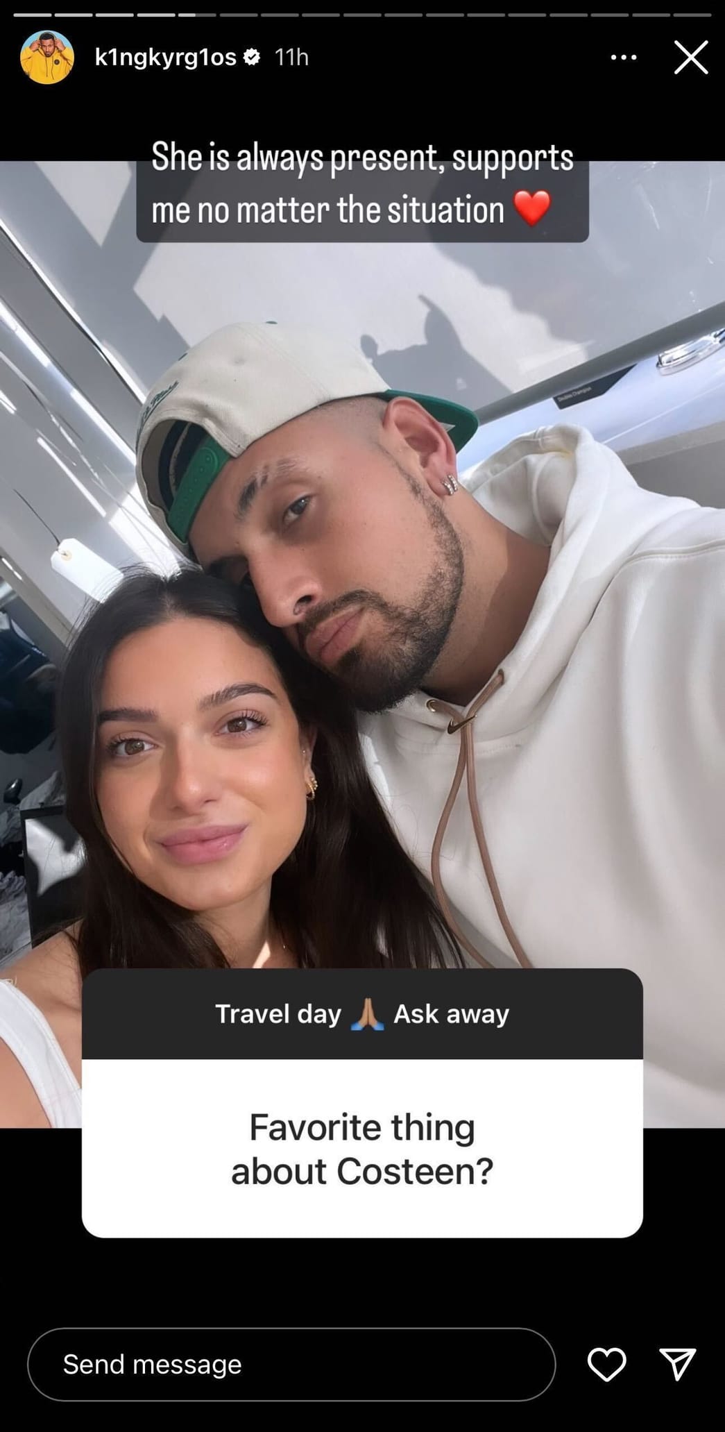 Nick Kyrgios’ girlfriend Costeen Hatzi picks her favorite among his ...