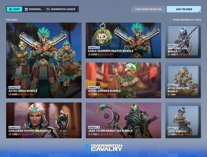 Overwatch 2 Item Shop rotation (July 25): Eagle Warrior Reaper, Aztec ...