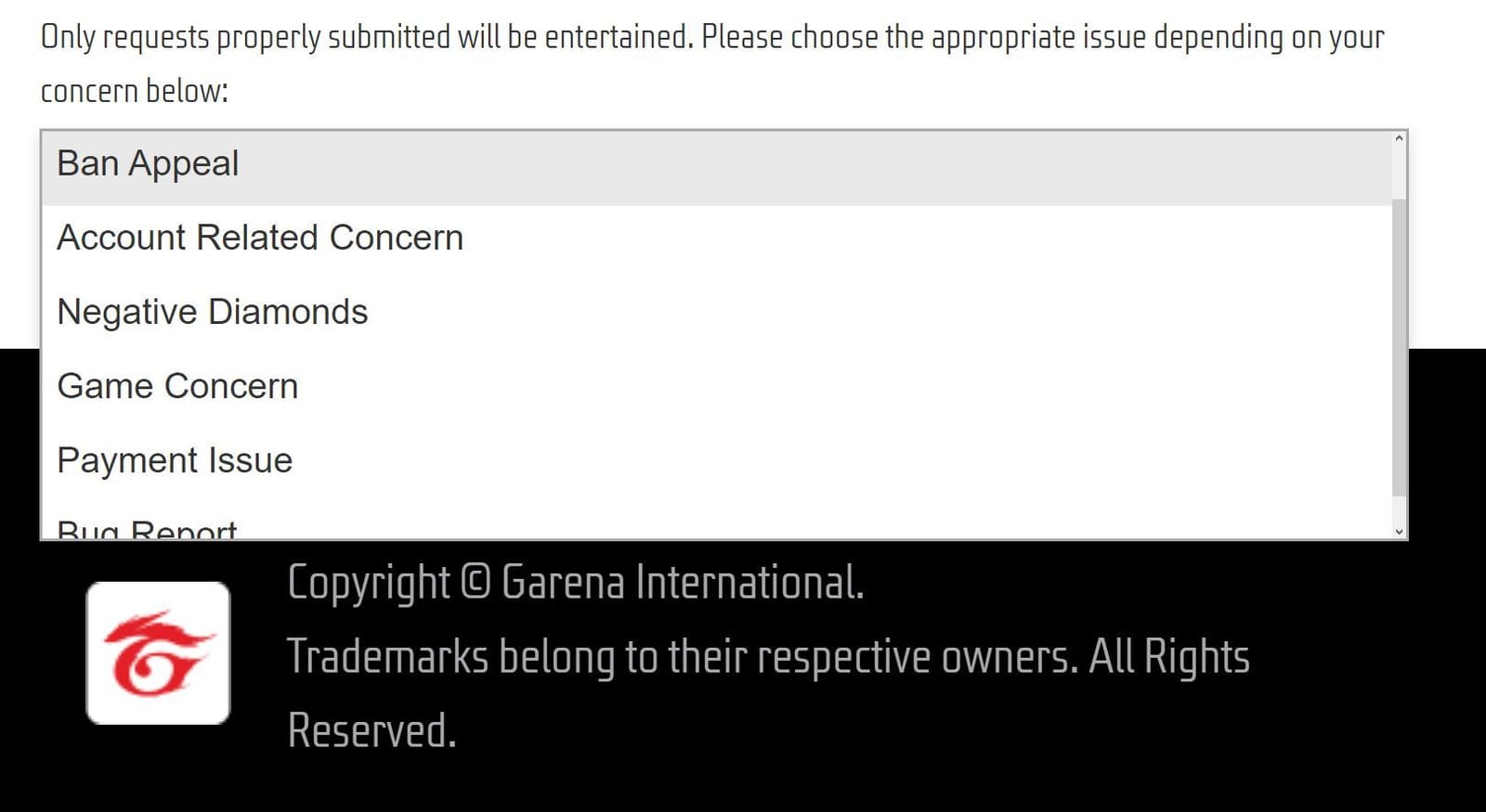 Free Fire help center: How to submit a new request in July 2023