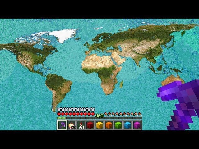 Minecraft player creates entire Earth map in 1:23000 scale