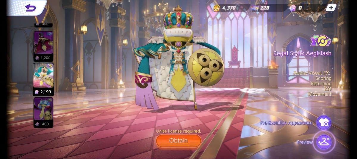 How to get Aegislash Regal Style Holowear in Pokemon Unite?