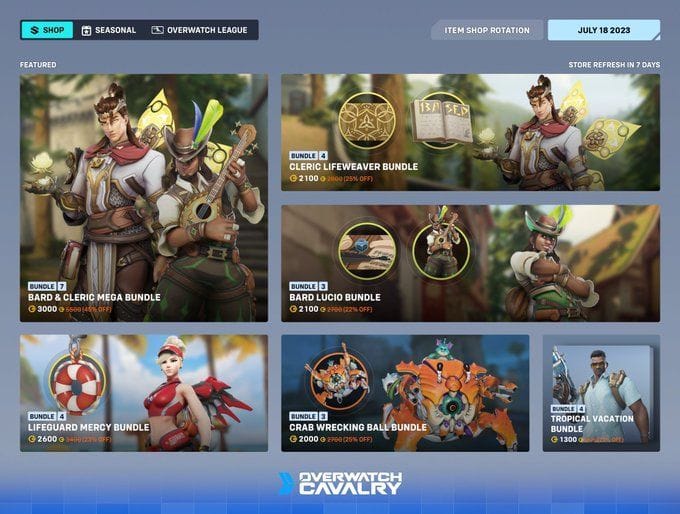 Overwatch 2 Item Shop rotation (July 18): Cleric Lifeweaver, Bard Lucio ...