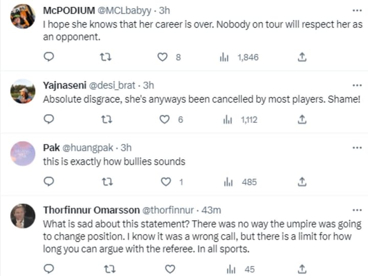 "Her career is over, nobody will respect her" - Tennis fans fume as ...