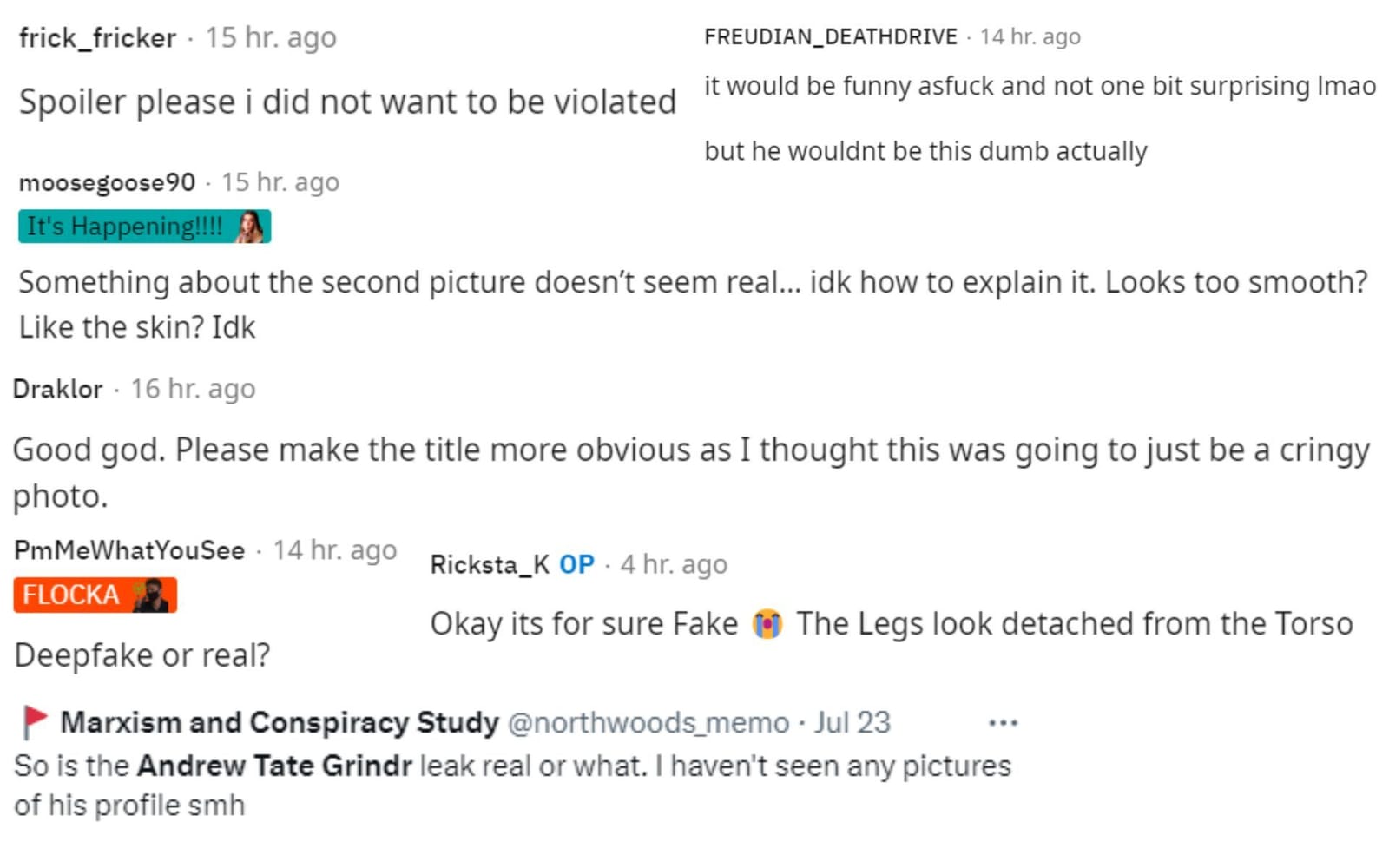 Andrew Tate Grindr leak: "Deepfake or real?" - Viral NSFW Andrew Tate ...