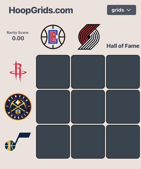 Which Rockets stars played for the Clippers and Blazers? NBA HoopGrids ...