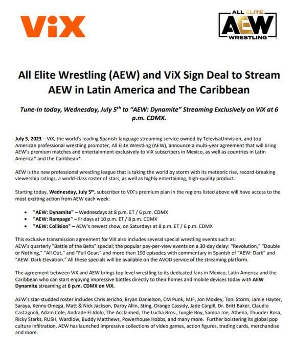 AEW announces new exclusive streaming deal