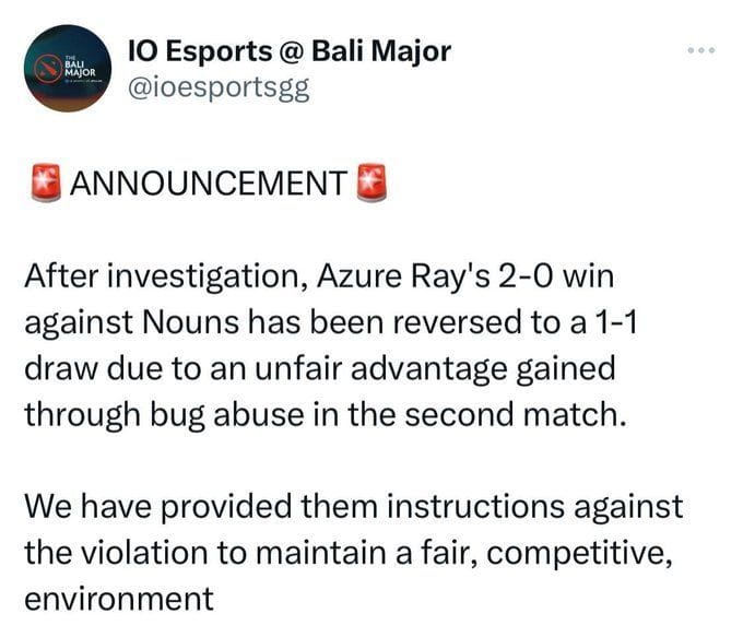 Azure Ray amidst bug controversy in Dota 2 Bali Major 2023