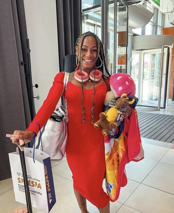 Sha'Carri Richardson arrives for the Silesia Diamond League showdown