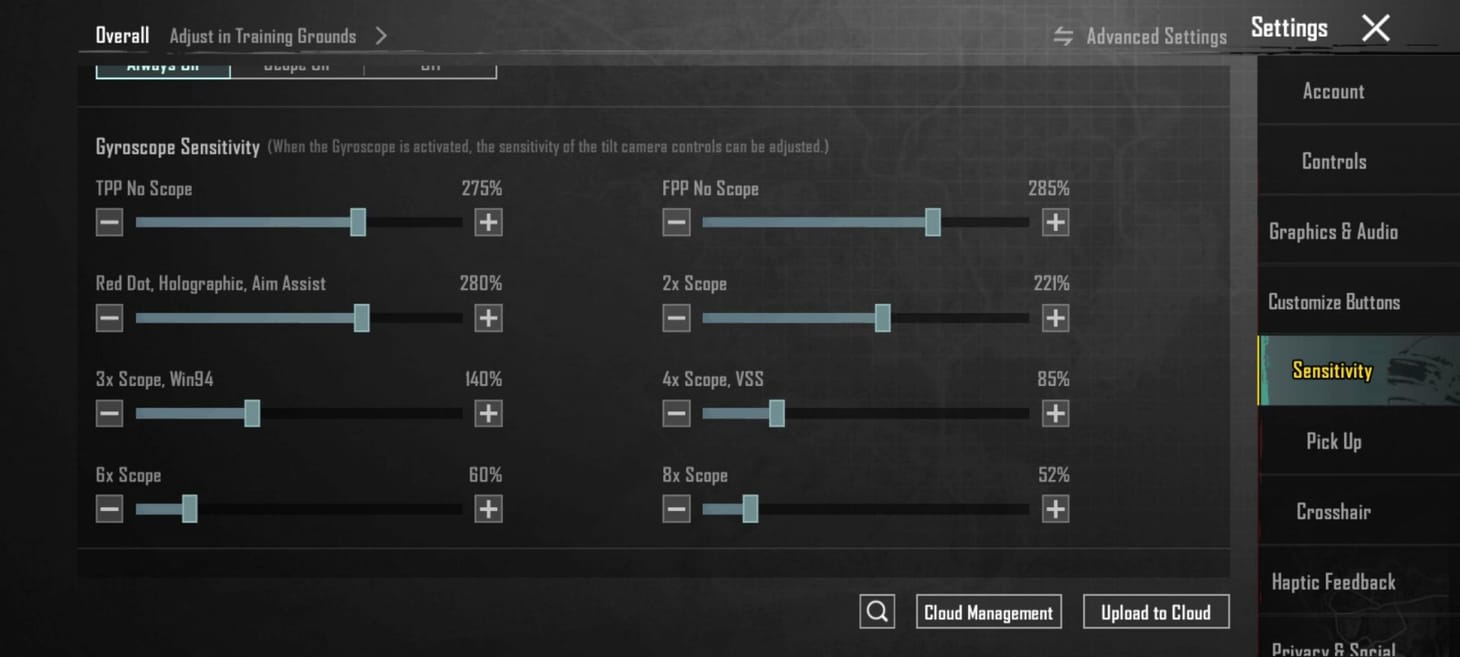 BGMI best 4-finger claw control layout and sensitivity settings