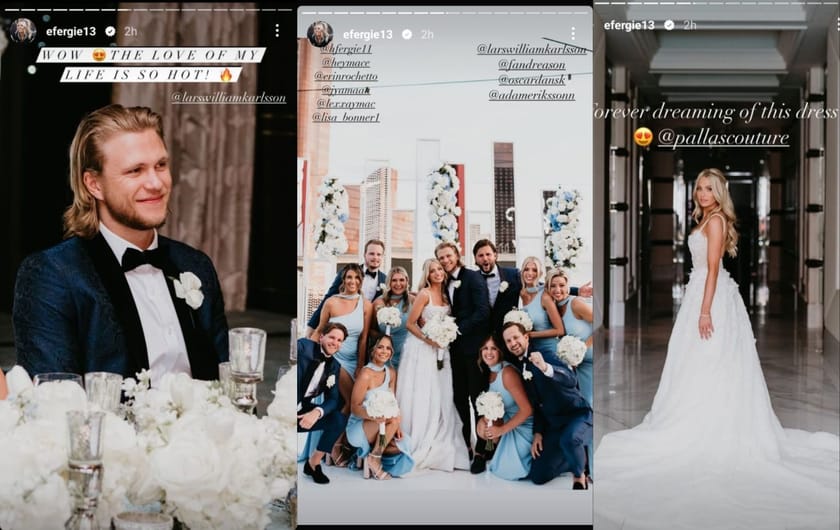 William Karlsson's wife Emily reminisces wedding day on couple's first ...