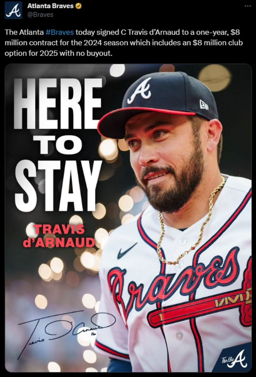 Travis d’Arnaud Contract Details: Atlanta Braves sign talented catcher ...