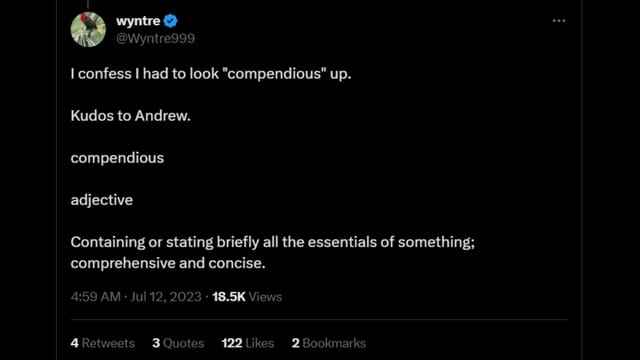 What does compendious mean? Andrew Tate's comments on Kamala Harris ...