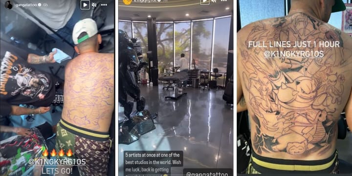 Nick Kyrgios gets inked, flaunts Pokemon-themed back tattoo