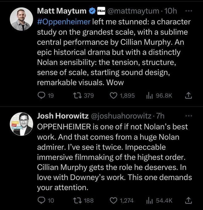"The best historical movie ever": Twitter explodes as Oppenheimer first ...
