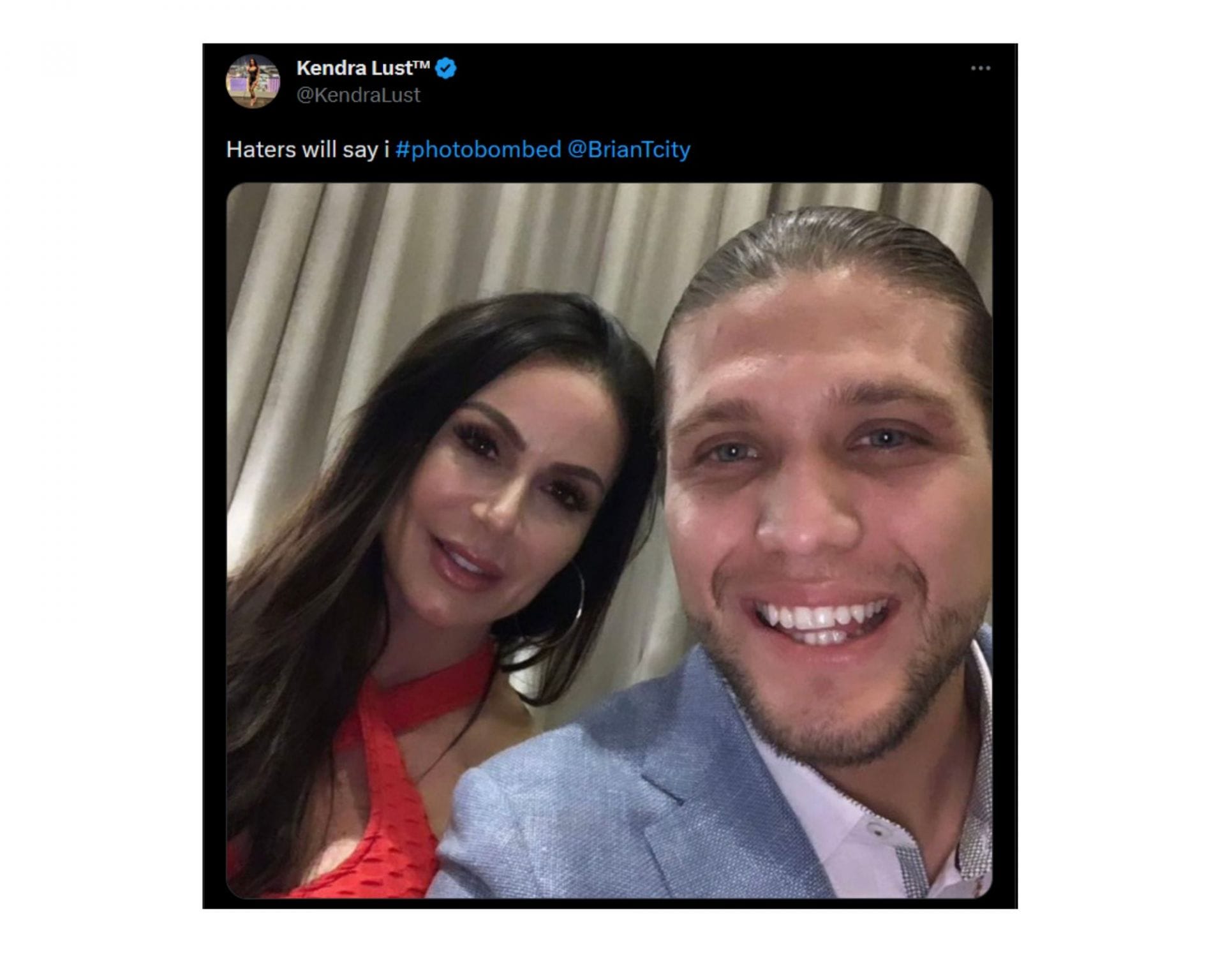 Kendra Lust pictured with Brian Ortega just days after Tracy Cortez scandal