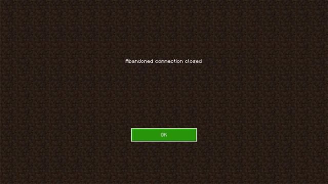 How to fix the Minecraft "Abandoned Connection Closed" error