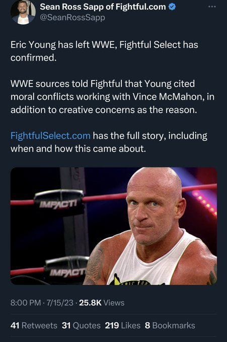 43-year-old star released from WWE after he refused to work with Vince McMahon - Reports